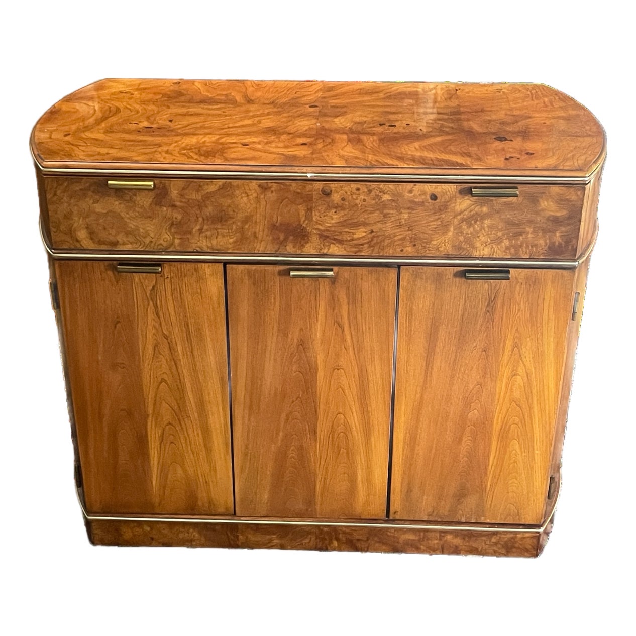 Mid 20th Century Modern Expandable Dry Bar - Cabinet, Walnut Burl ...