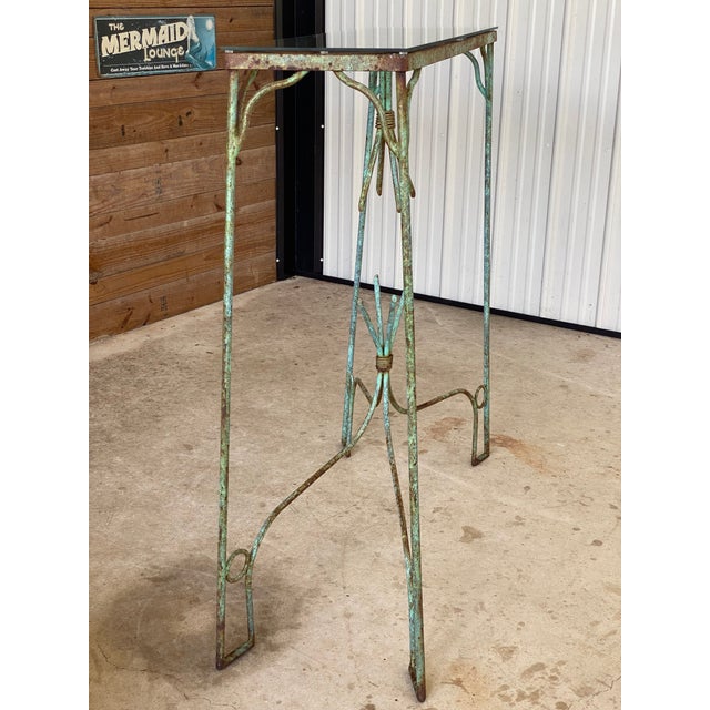 Late 19th Century Architectural Wrought Iron Verdigris Console | Chairish