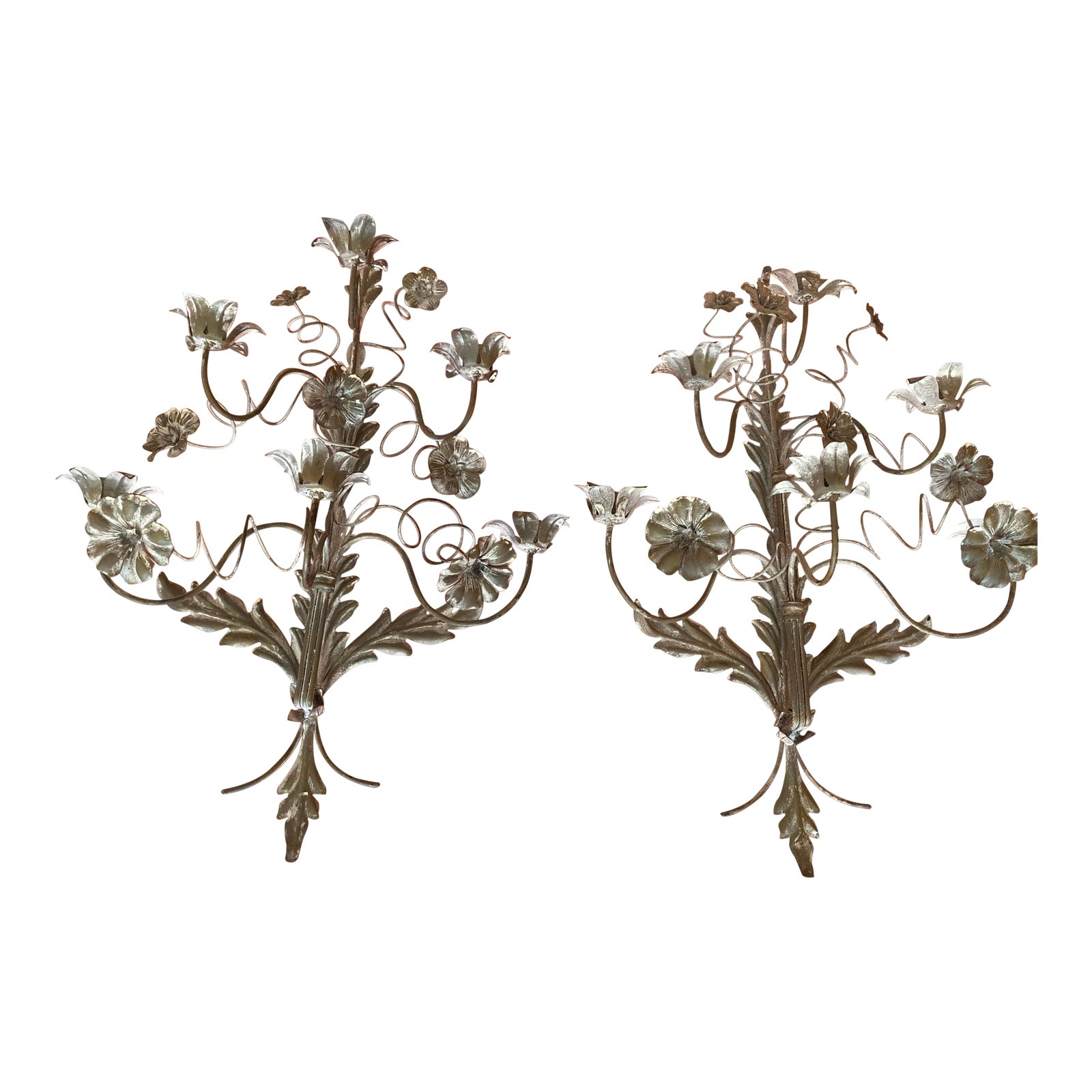 Vintage Italian French Wire Sconces - A Pair | Chairish