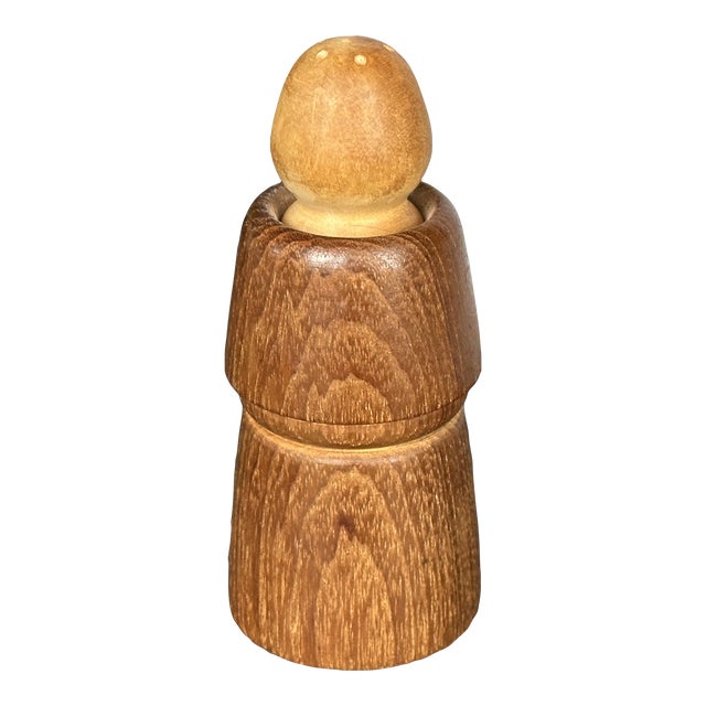 Mid Century Modern Danish Teak Wood Salt Shaker | Chairish