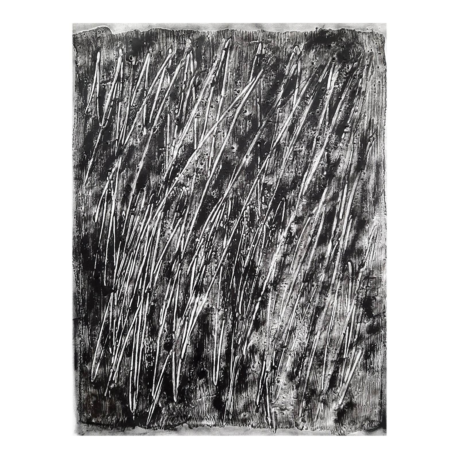 19.6" X 25.5" - Black and White Abstract Original Oil Painting ...