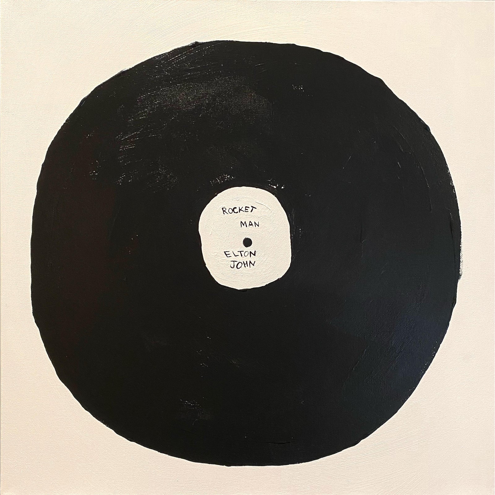 Abstract Vinyl Record Painting, Rocket Man | Chairish