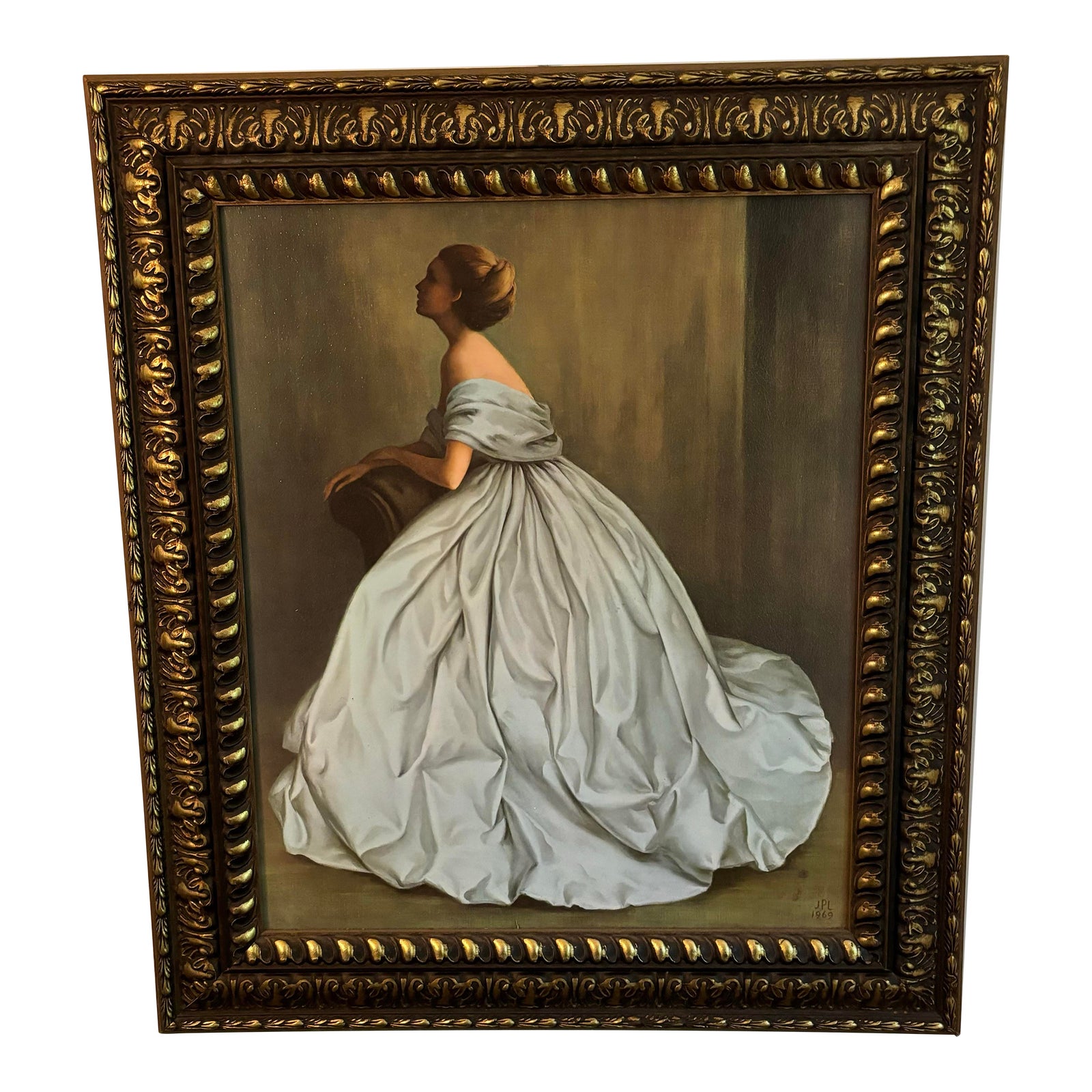 Lithograph of Lady by Jpl 1969, Framed | Chairish