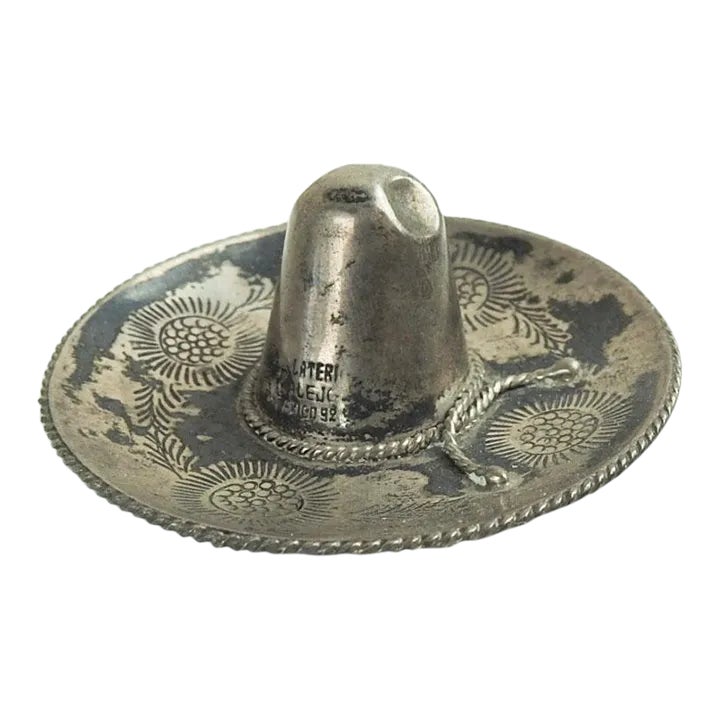 Small Vintage Sterling Silver Mexican Sombero | Chairish