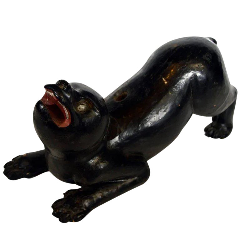 Antique Burmese Hand-Carved Wooden Dog Temple Statue From the 19th ...