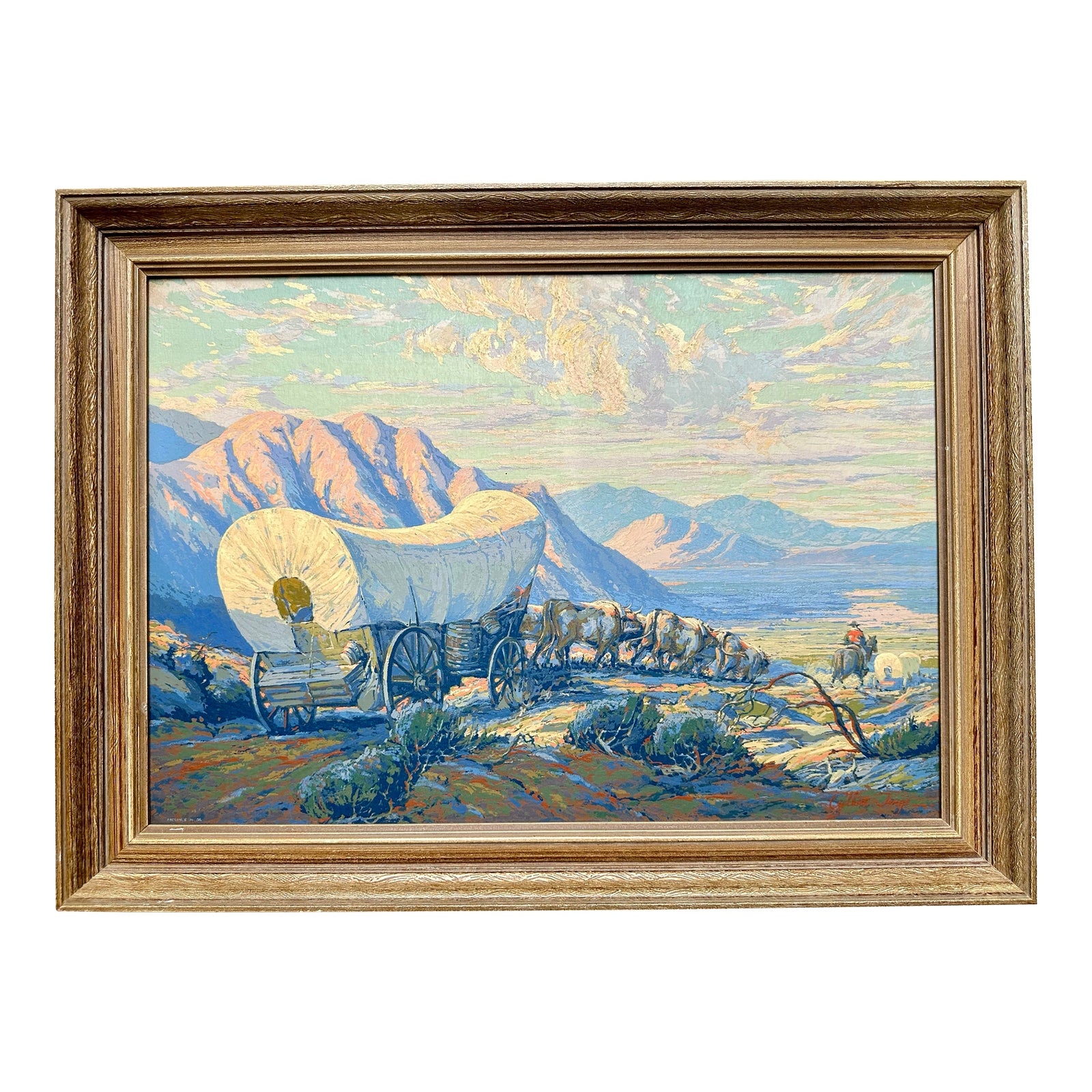 Gilbert Tonge, California (1883-1970) Western Landscape With Covered ...