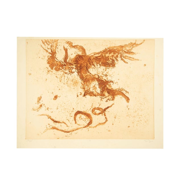 Walter Sorge Signed Artist’s Proof “Angel” Abstract Aquatint | Chairish