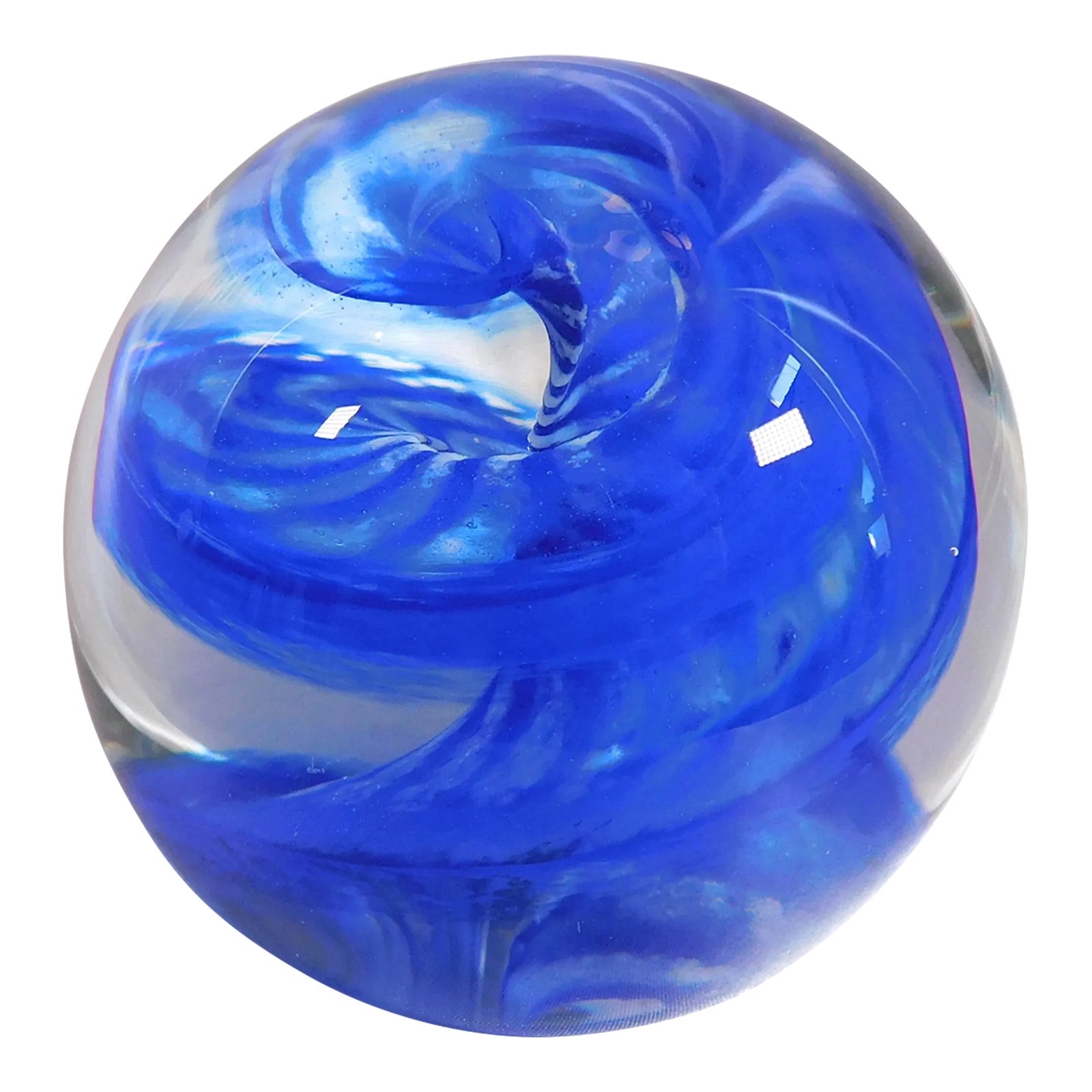 1960s Blue Caithness Numbered Paperweight From Scotland | Chairish