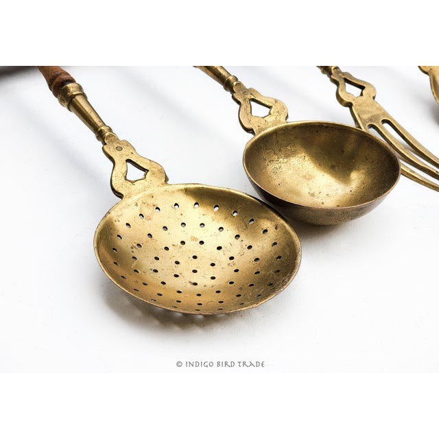 Antique French Cooking Utensils Brass Set of 5 With Wooden Handles ...