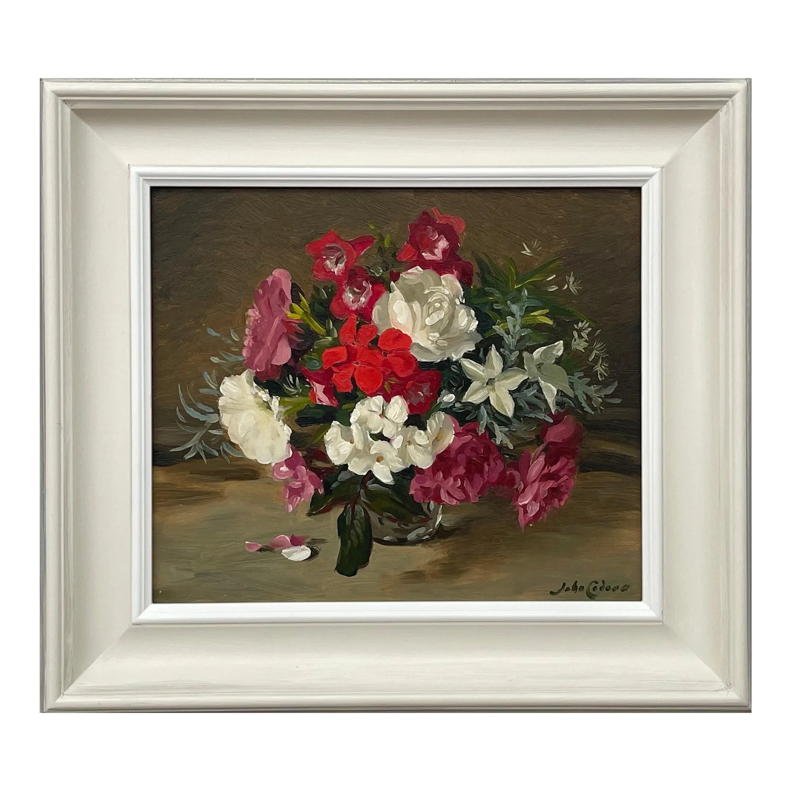 John Whitlock Codner RWA, Still Life Painting of Red Pink & White ...
