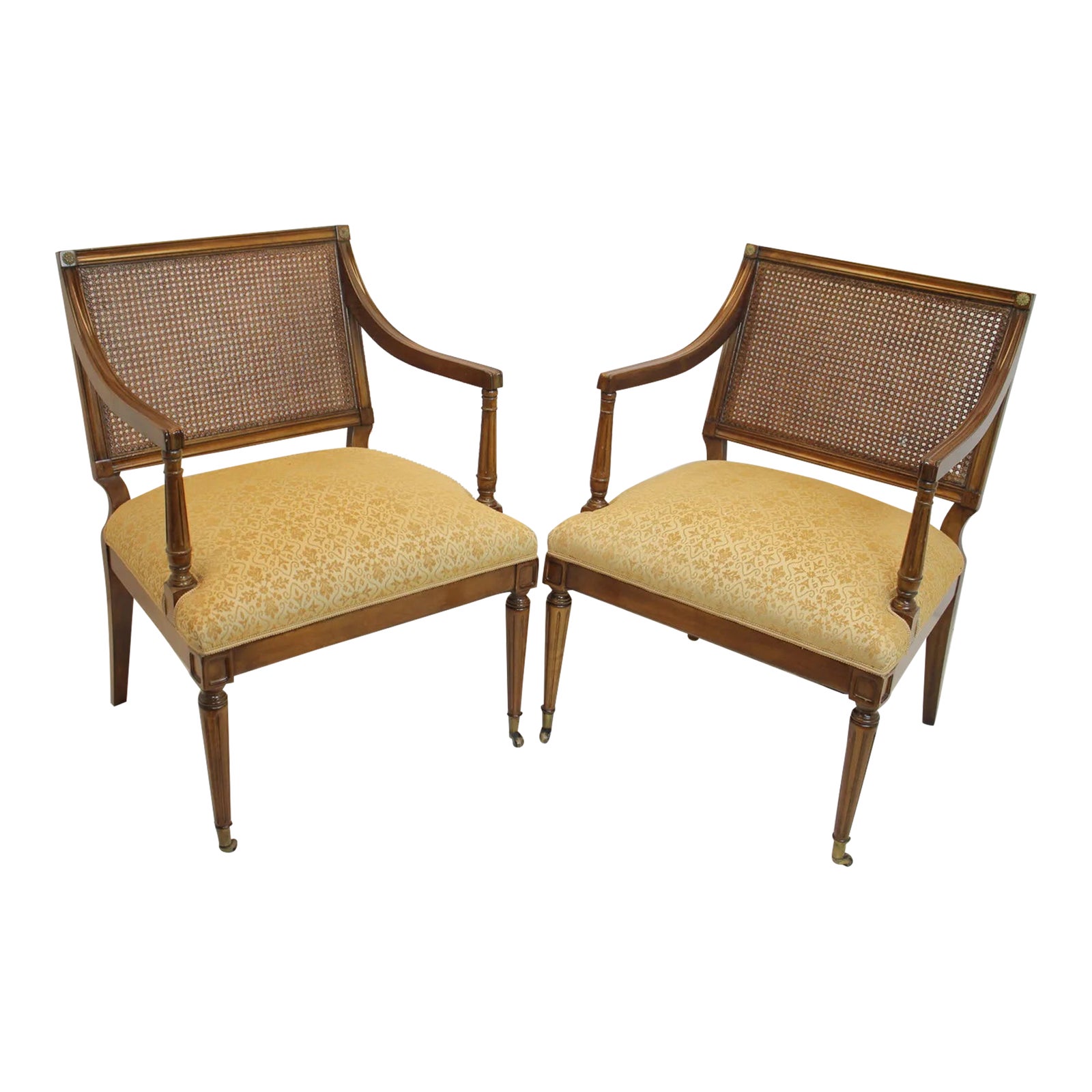 French Louis XVI Fruitwood Foyer Living Room Arm Chairs, 1930s - Set of ...