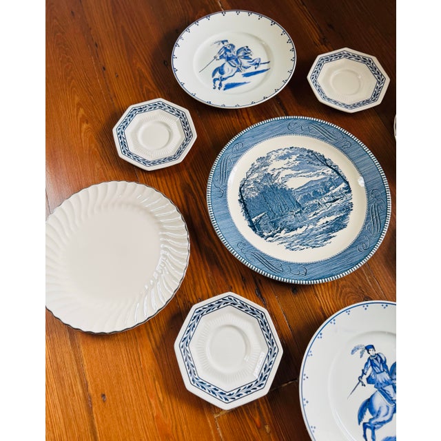 Vintage Blue and White Plate Wall Grouping or Arrangement- Set of Nine ...