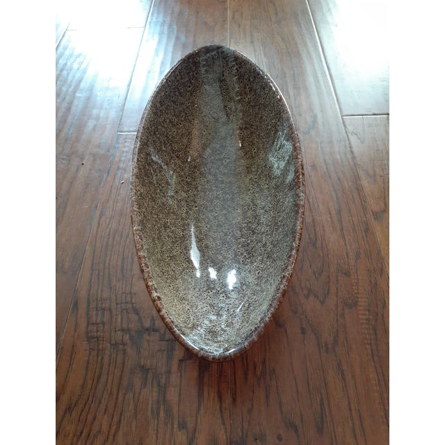 1970s Signature Home Art Studio Glazed Pottery Boat Shape Bowl | Chairish