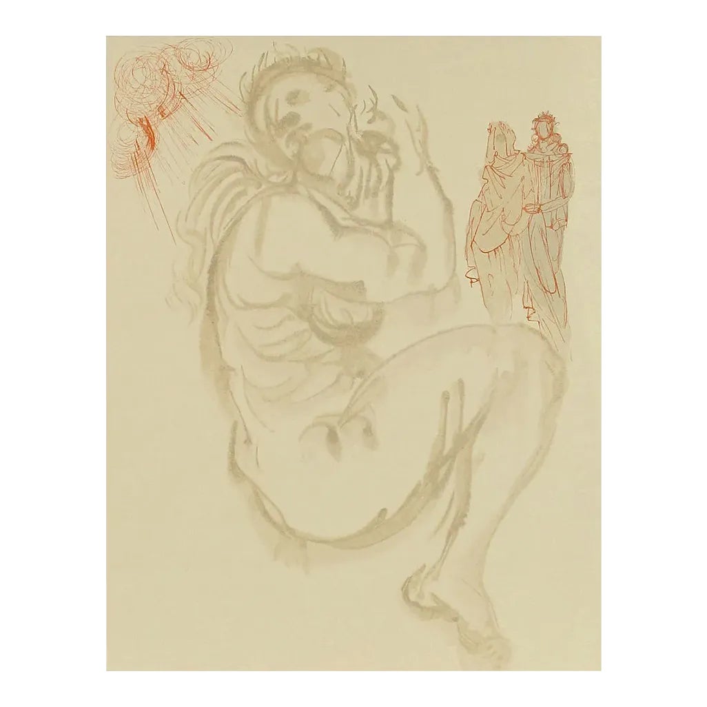 Salvador Dali Woodcut Purgatory 19 Dante’s Dream | Chairish