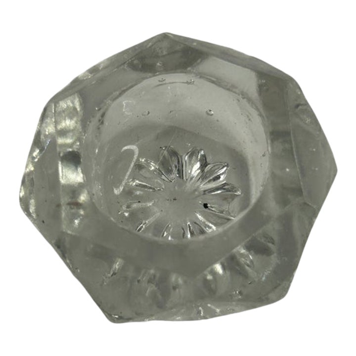 Antique Late 19th Century Hexagonal Crystal Salt Cellar With Starburst ...