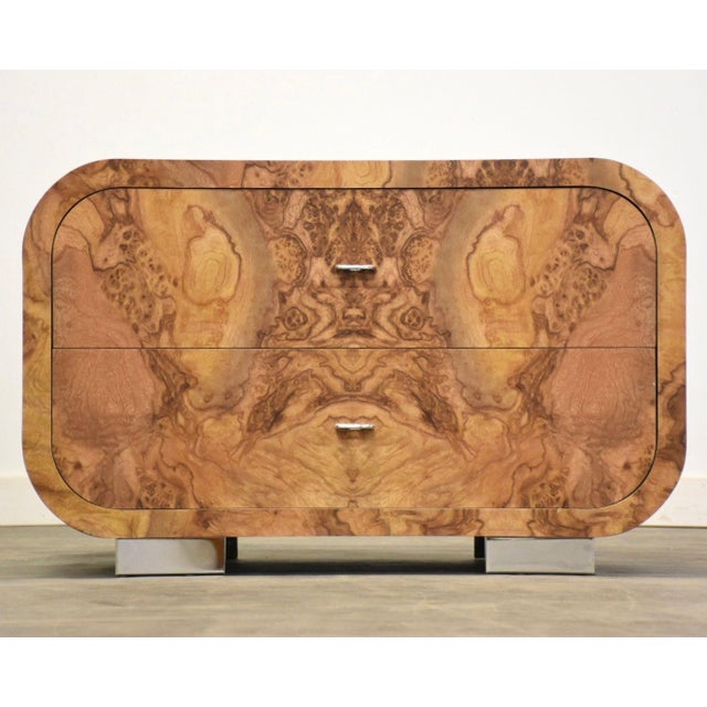 Faux Burl Formica Nightstand | Chairish