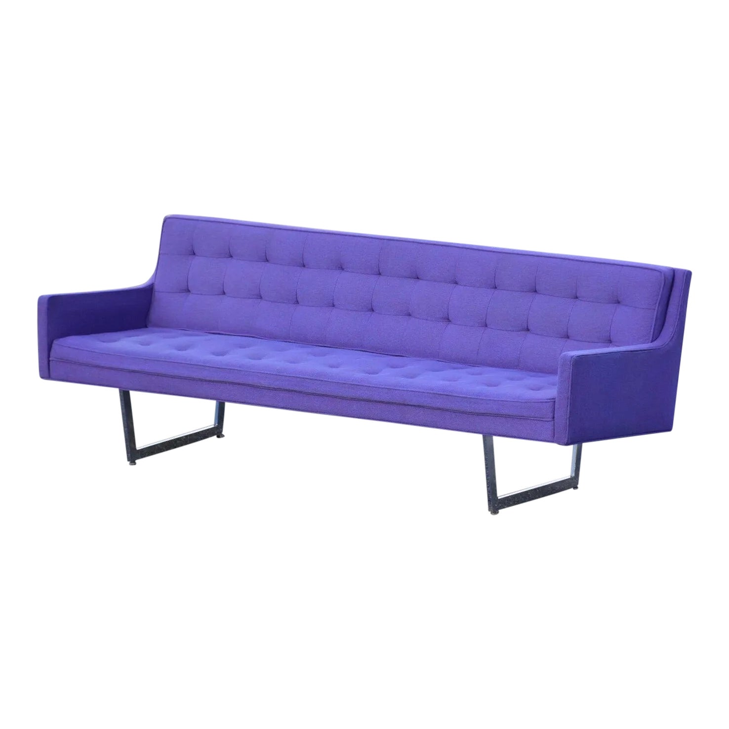 Modern Chrome & Purple Sofa by Patrician | Chairish
