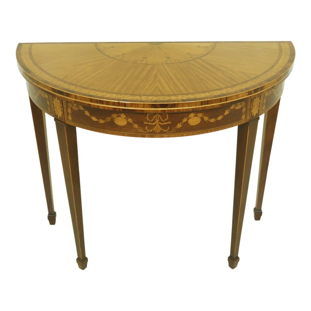 Baker Stately Homes Collection Inlaid Flip Top Table | Chairish