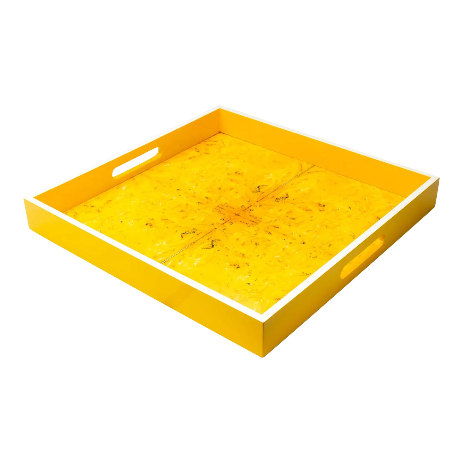 Handmade Contemporary Lacquer Wood Tray Titled: “Sunshine Karma” Designed by Artist "Bruce ...