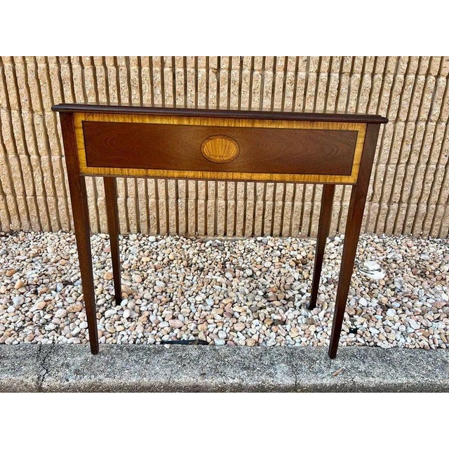 Antique Federal Style Mahogany Inlaid Console Table. | Chairish