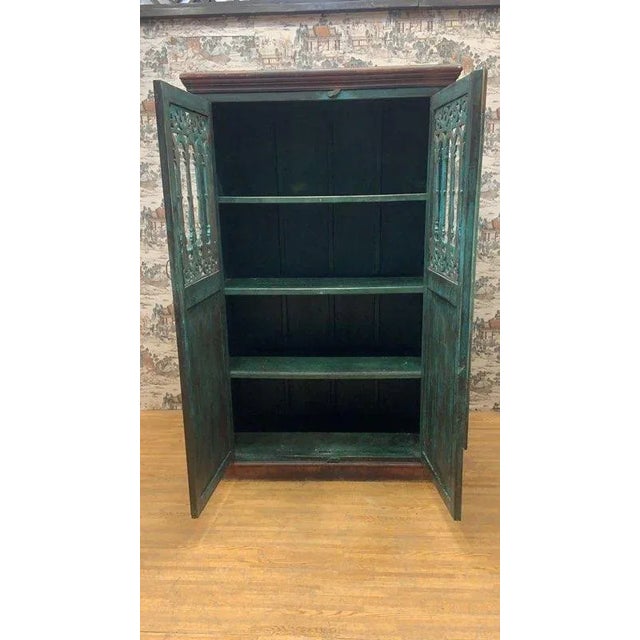 Antique German Hand Painted 2 Door Forged Iron Cabinet Chairish