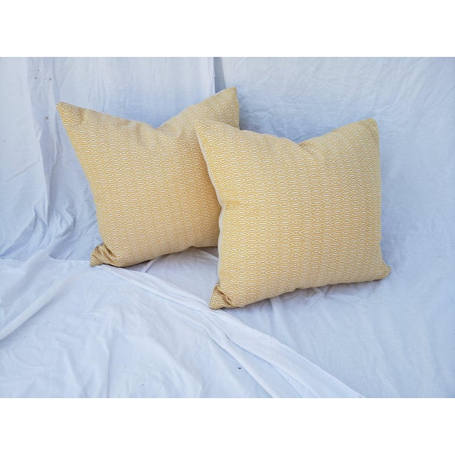 Geometric Pillows in Yellow - a Pair | Chairish
