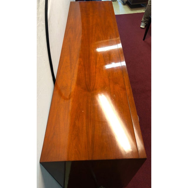 Modern Hollywood Double Chest Mahogany With Leather Pulls Labeled by ...