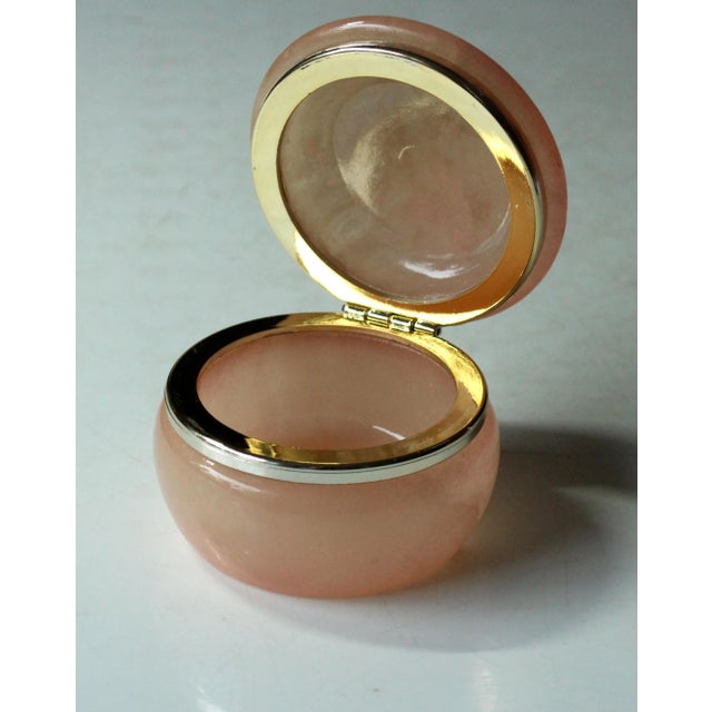 Pink Onyx Pill Box, Small Jewelry Box, Ring Box, Vintage From the 70s ...