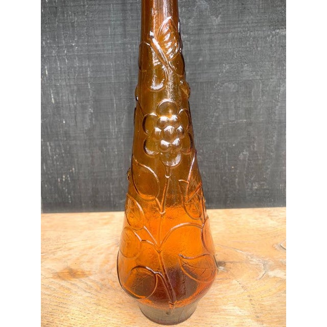 Made in Italy Large Amber Colored Vases With Raised Design - Set of 2 ...