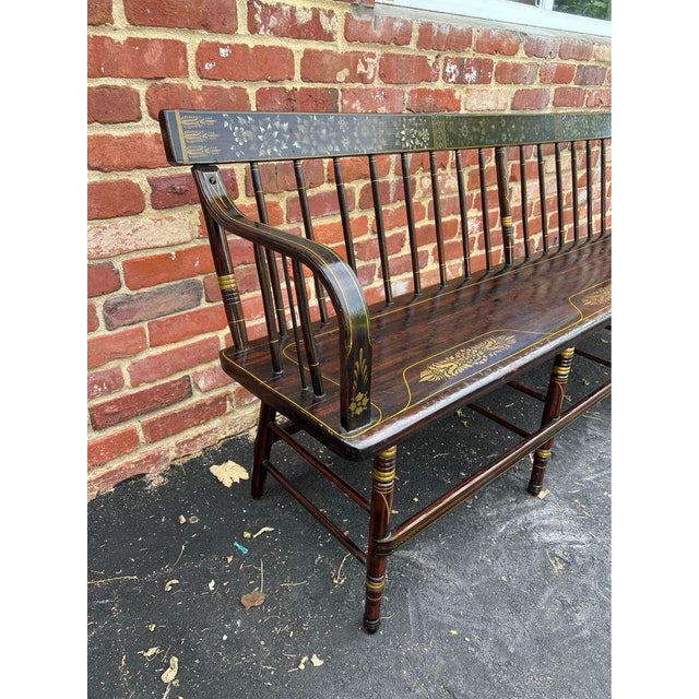 Early 20th Century Antique Early American Style Spindle Back Deacons ...