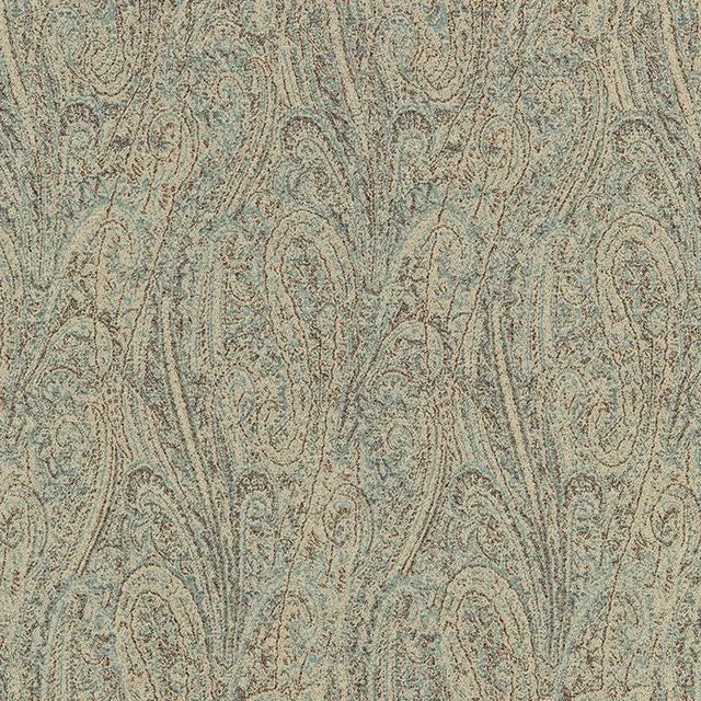 Sample - Schumacher Cameron Wool Paisley Fabric in Bluestone | Chairish