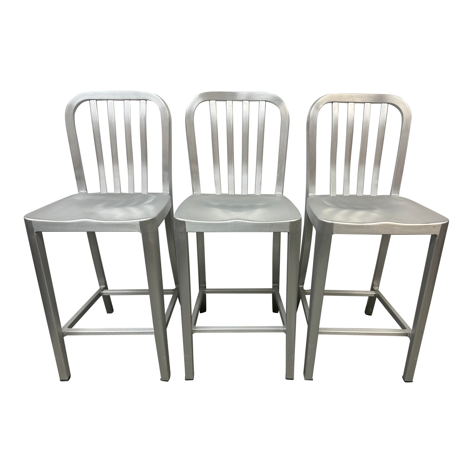 Crate & Barrel Delta Counter Stools, Set of Three | Chairish