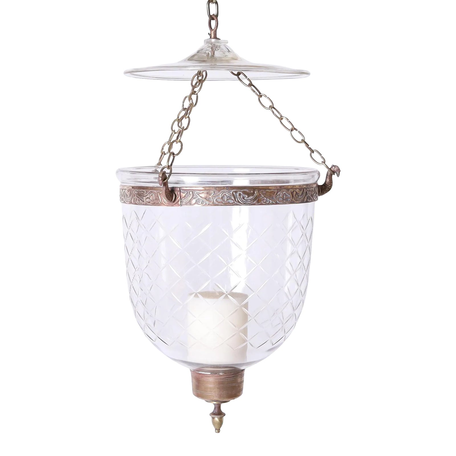 Antique Smoke Bell Light Fixture | Chairish