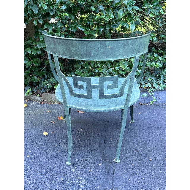 Vintage Klismos Metal Desk Chair With Verdigris Finish - One of a Kind ...