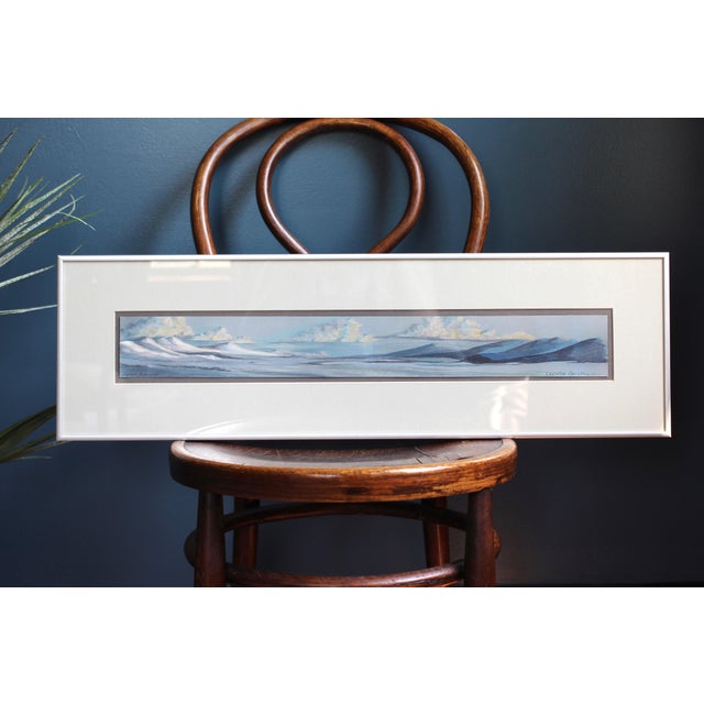 1980s "Purple Evening" Mountain Seascape Mixed-Media Drawing by Deborah ...