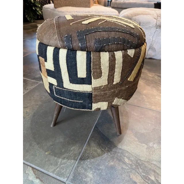 Vintage African Kuba Ottoman | Chairish
