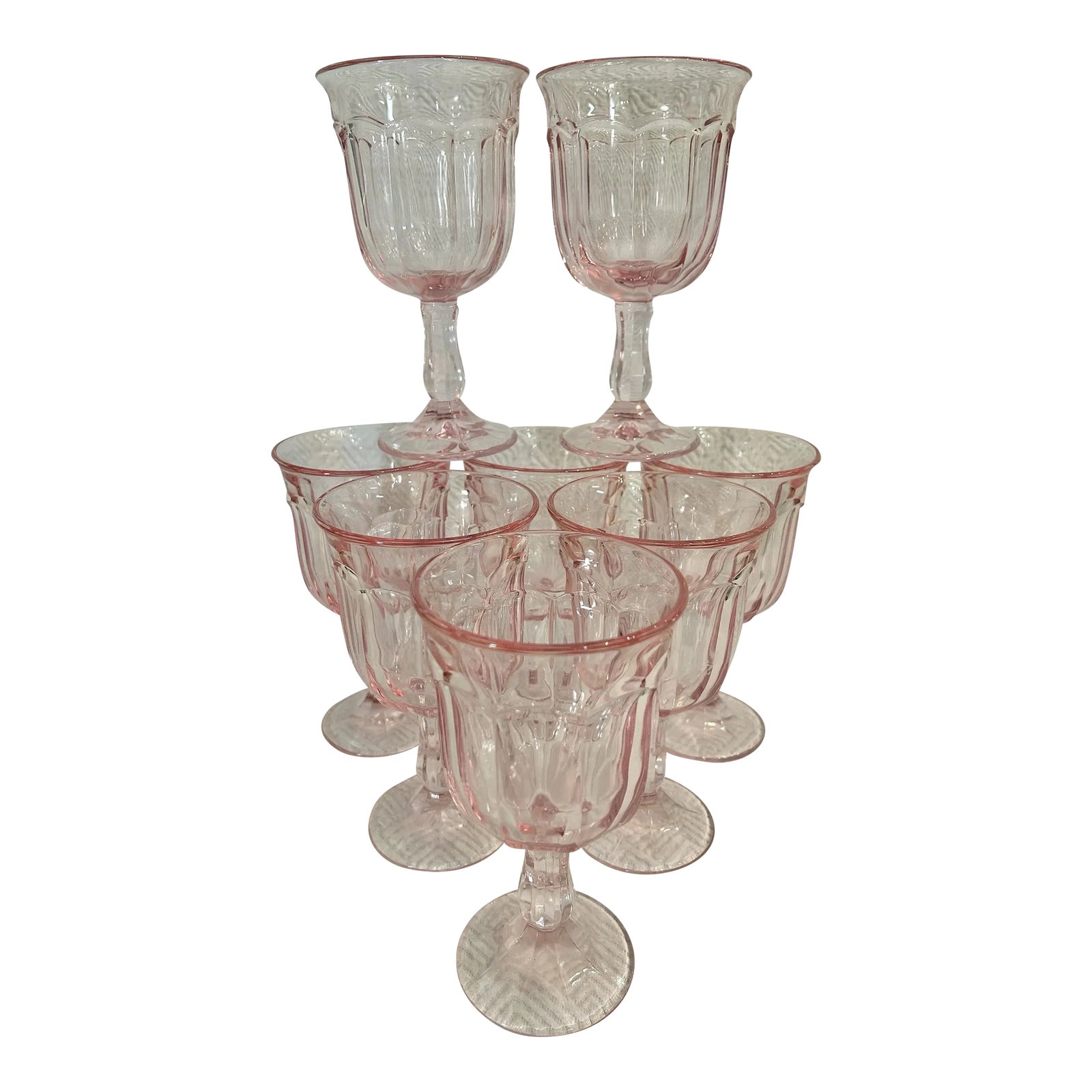 1970’s Noritake “Provincial Pink” Goblets - a Set of 8 | Chairish
