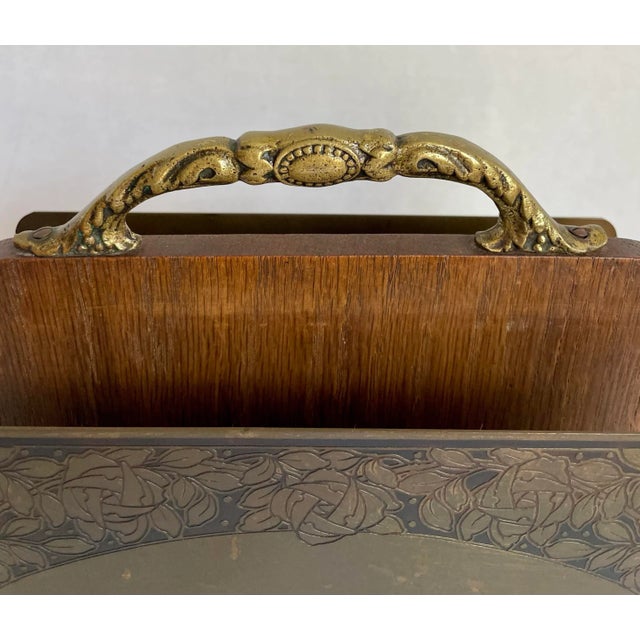 Traditional Victorian Wood and Embossed Brass Letter Magazine Rack ...