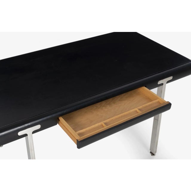 1970s Leather Wrapped Desk John Mascheroni Style | Chairish