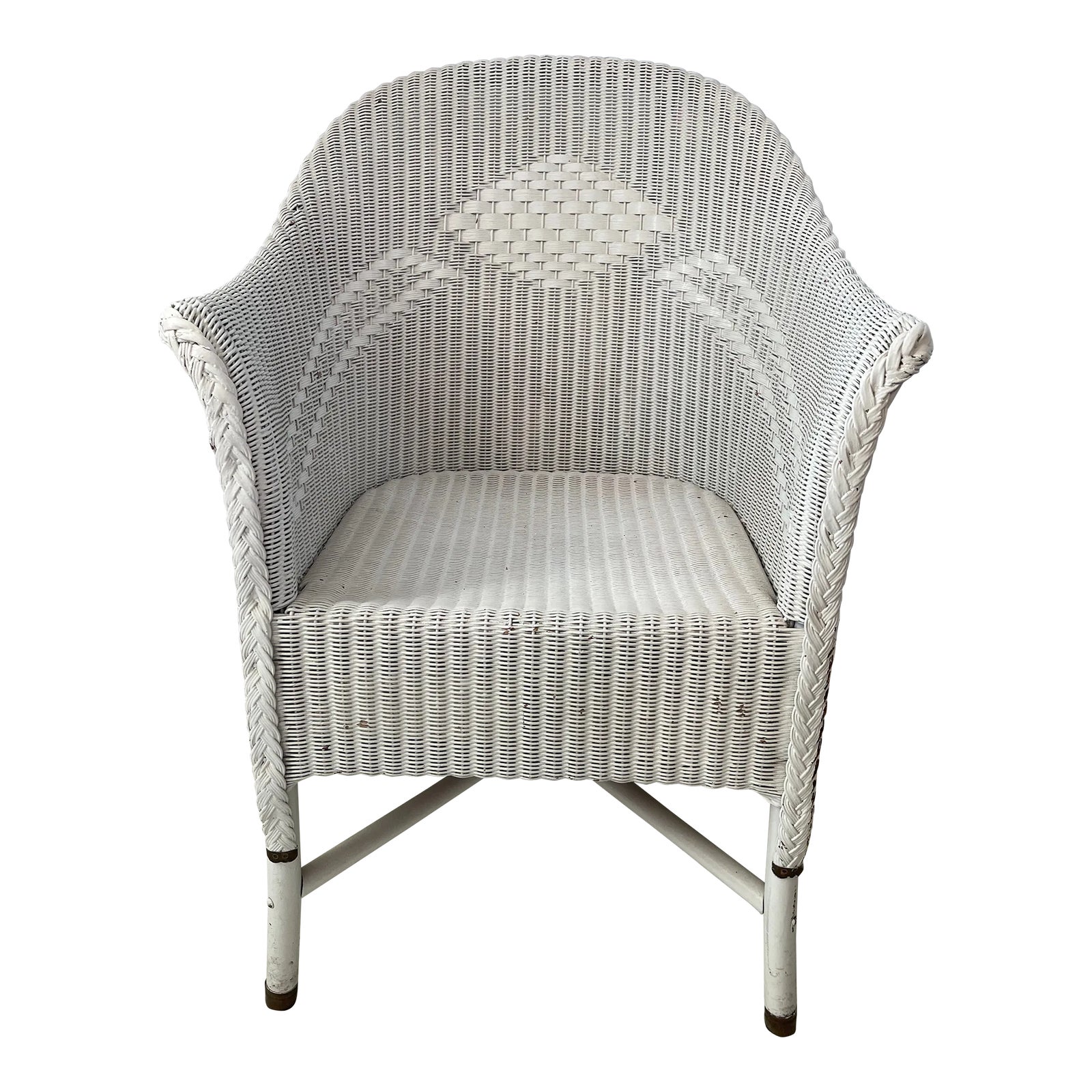 Early 20th Century Vintage Wicker Chair | Chairish