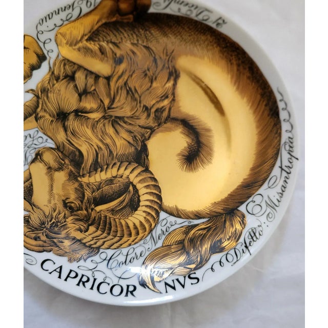 Piero Fornasetti Porcelain Zodiac Plate- Astrological Sign-Capricorn ...