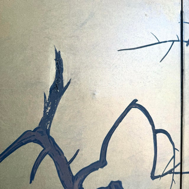 Japanese Shows 4 Panel Screen, Ducks in Autumn | Chairish