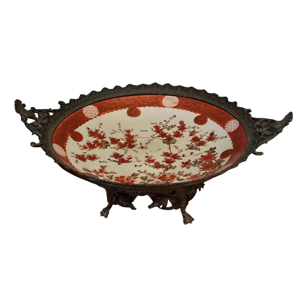 19th Century Napoleon Iii Imari Bronze Dish and Japan Cup | Chairish