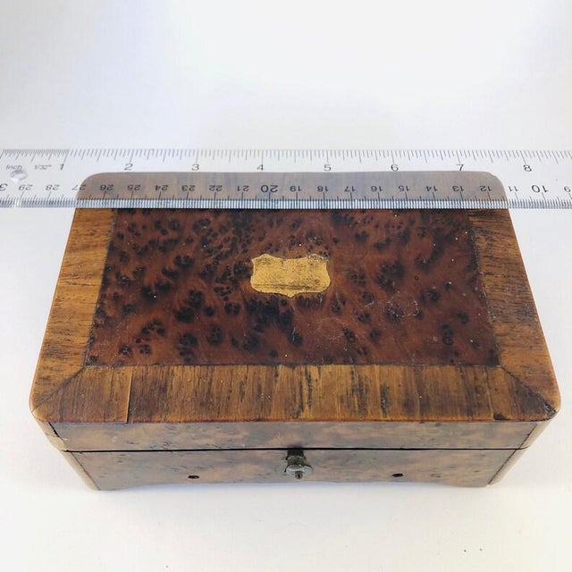 Late 1800s French Music Box Walnut Burl Wood | Chairish