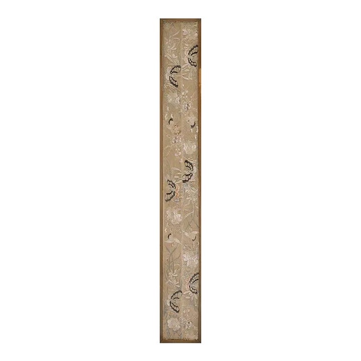 A Beautiful Neutral Tan Background With Ivory Floral Crane Motifs and ...