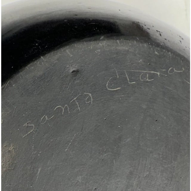 Large Native American Vintage Santa Clara Pueblo Blackware Bowl | Chairish