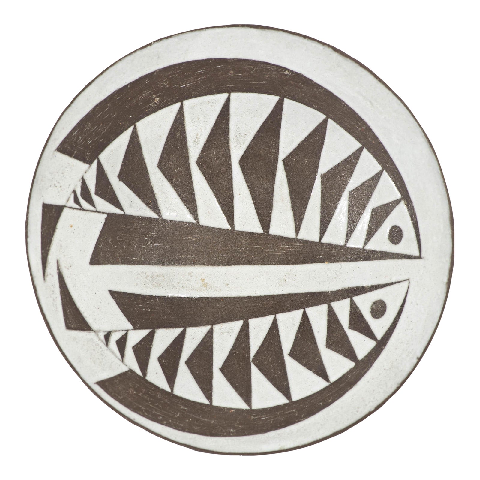 Thomas Toft Denmark Pottery Bowl With Fish | Chairish