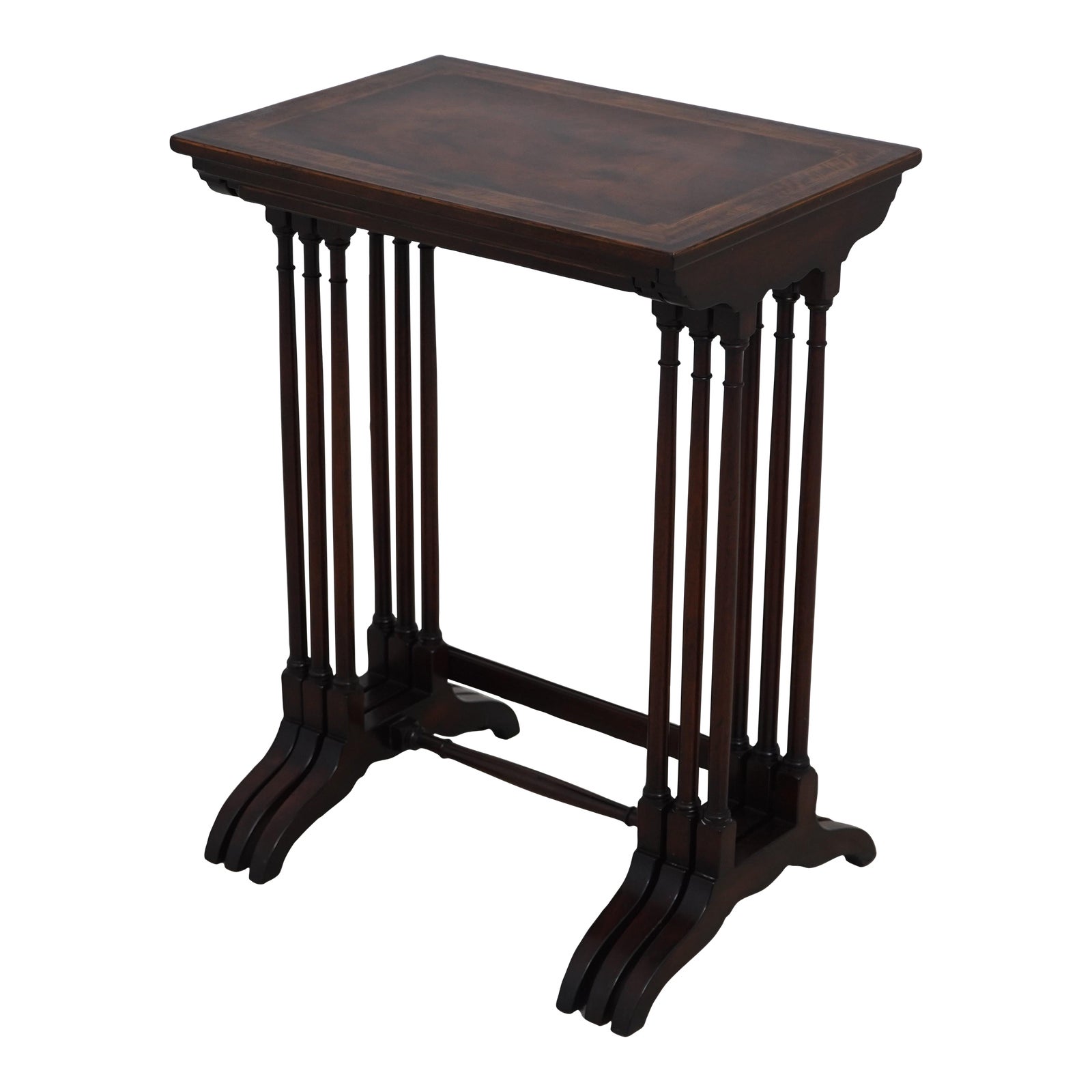 Inlaid Mahogany 3 Stack Federal Style Nesting Tables | Chairish