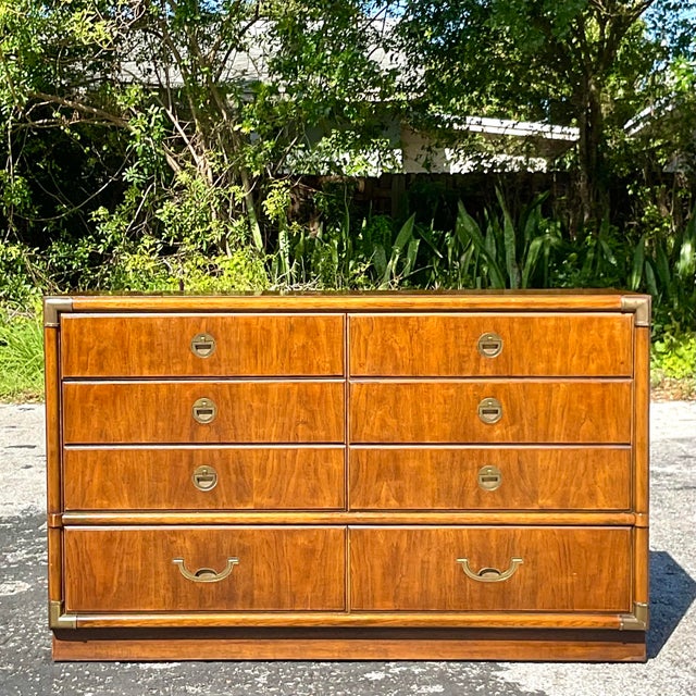 Late 20th Century Vintage Boho Drexel Campaign Dresser | Chairish