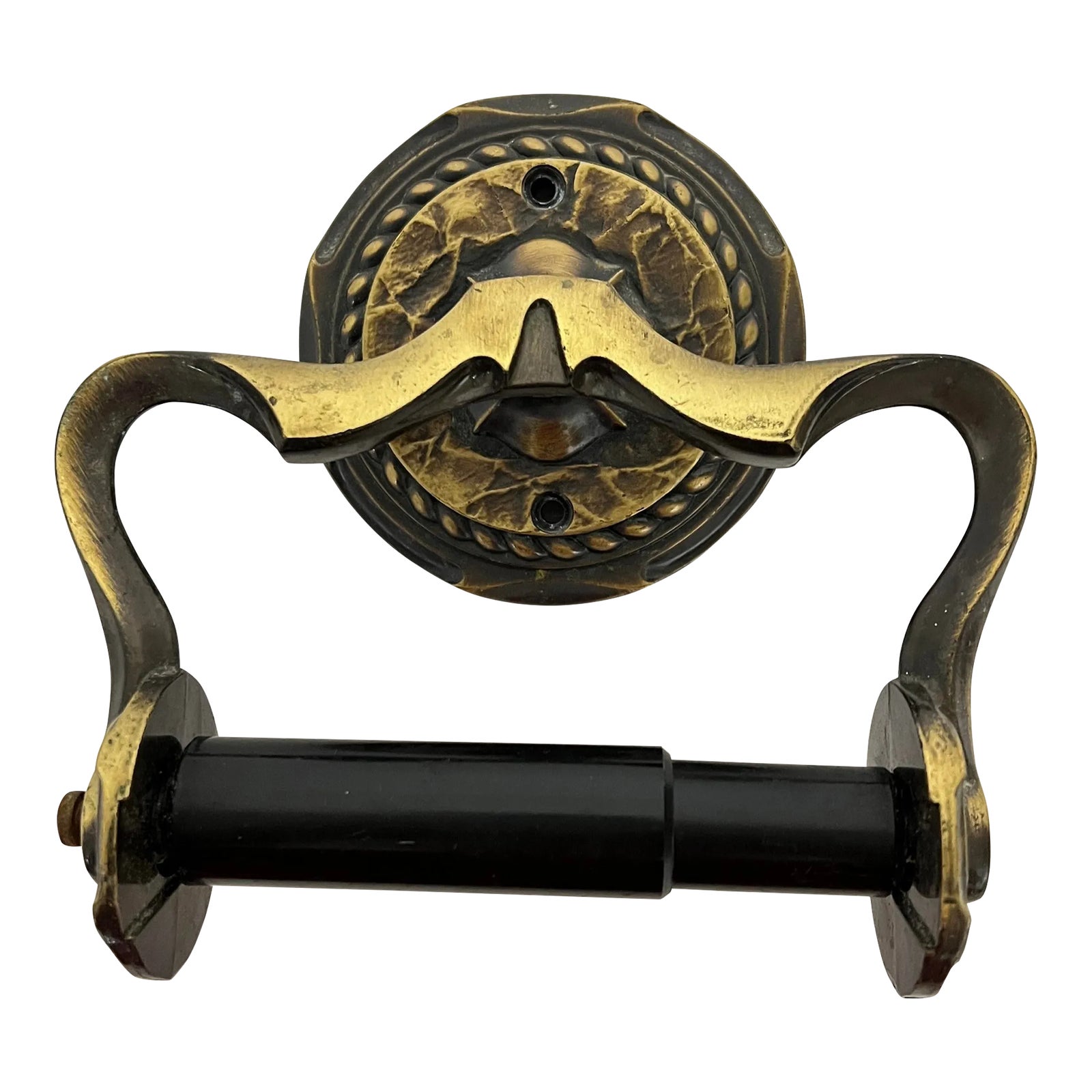 Mid Century Antique Brass Scroll and Rope Design Wall Mount Toliet ...